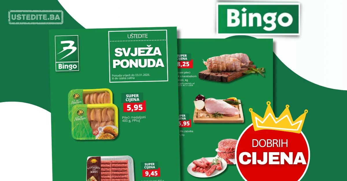 Bingo akcija SVJEŽE MESO - sniženje do 3.1.2026. - ustedite.ba