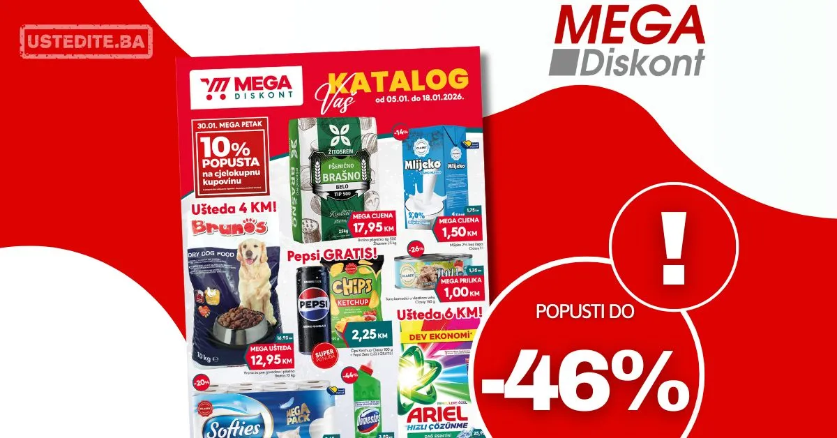 Mega Diskont katalog 5-18.1.2026. - ustedite.ba