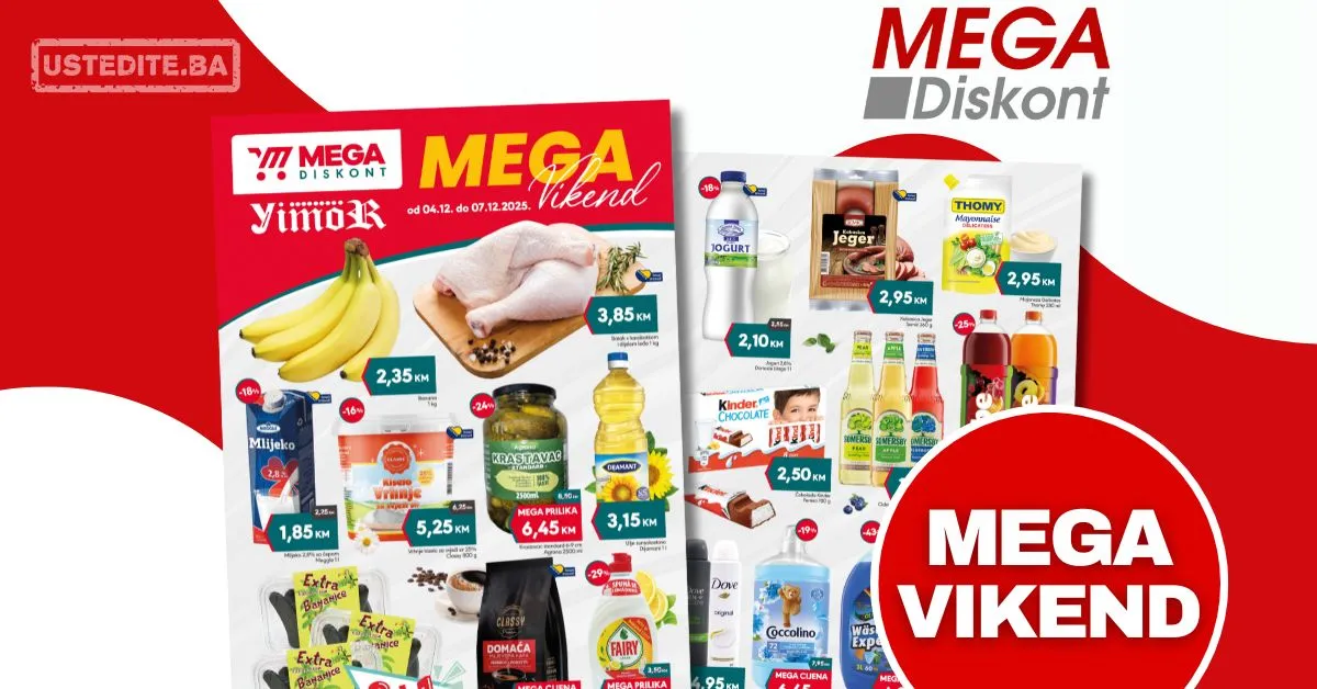Mega Diskont vikend akcija 4-7.12.2025. - ustedite.ba