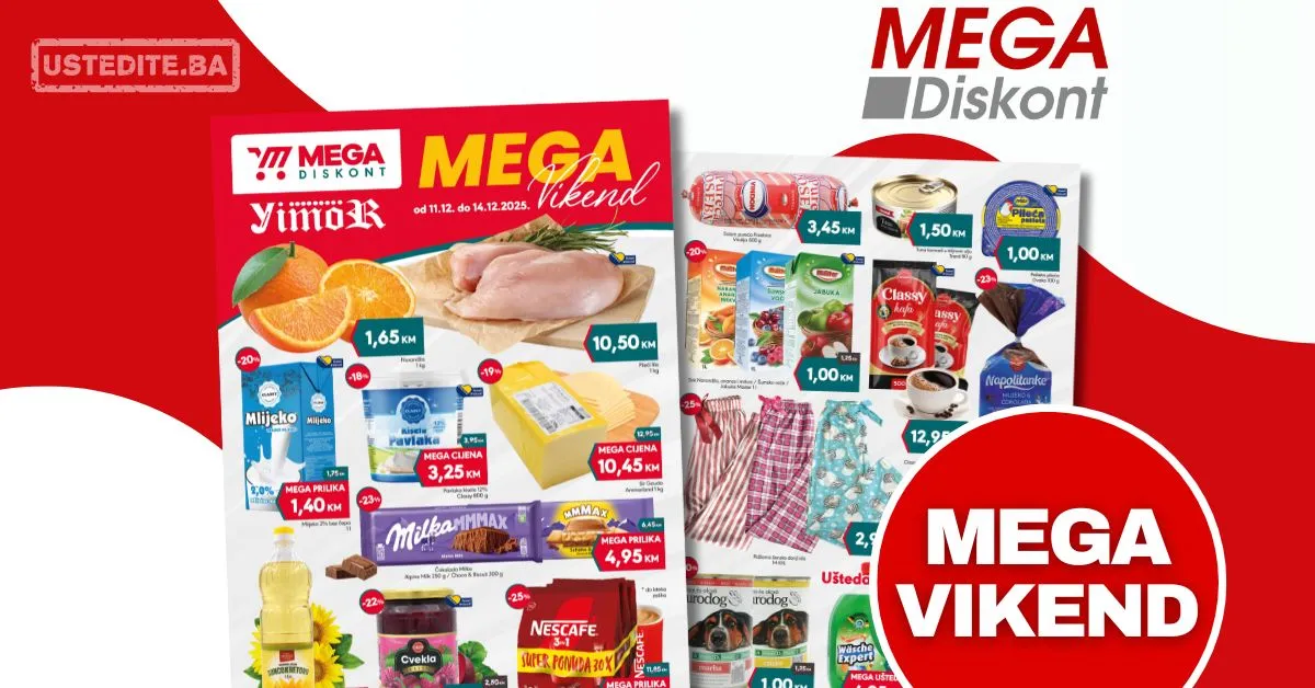 Mega Diskont vikend akcija 11-14.12.2025. - ustedite.ba