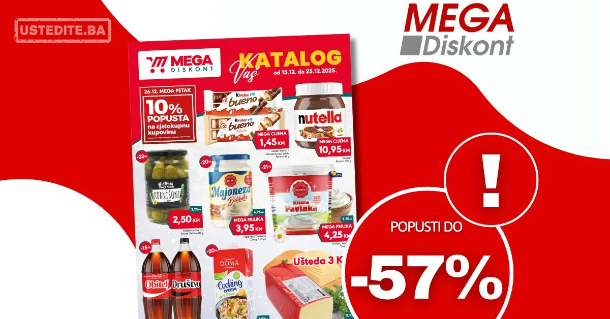 Mega Diskont katalog 15-25.12.2025. - ustedite.ba