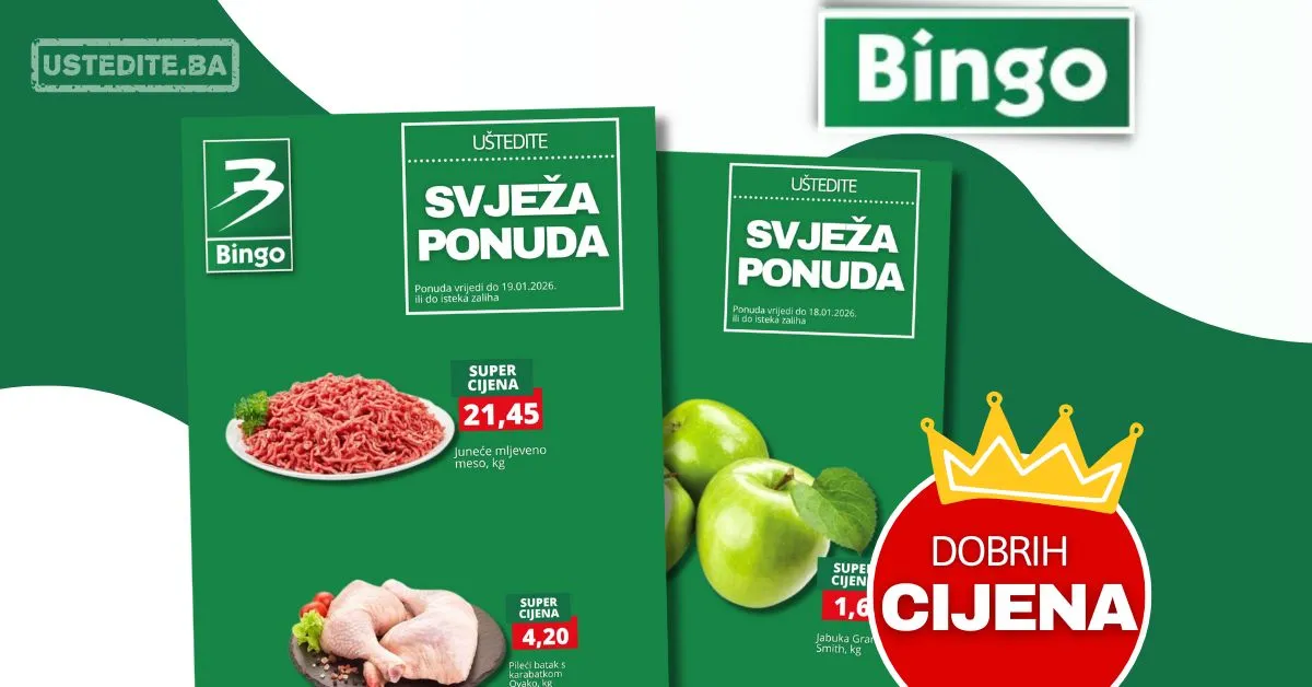 Bingo akcija SVJEŽA PONUDA - sniženje do 19.1.2026. - ustedite.ba