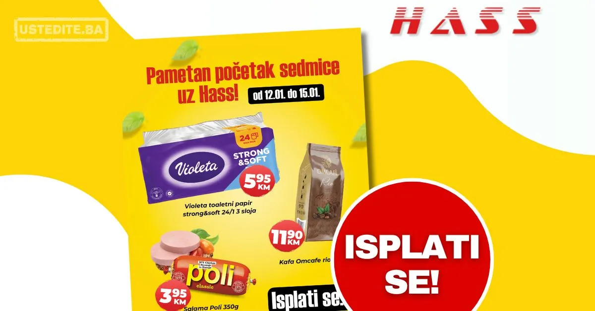 Hass komerc akcija za početak sedmice 12-15.1.2026. - ustedite.ba