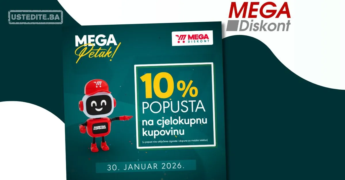 Mega Diskont MEGA Petak 30.1.2026. - ustedite.ba
